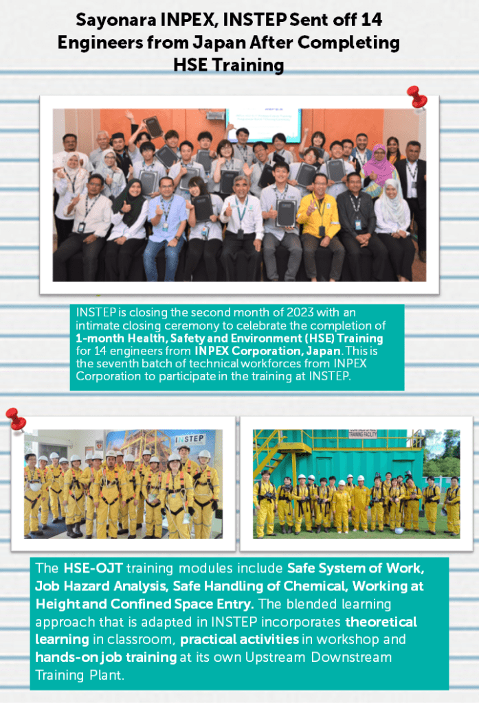 Sayonara INPEX, INSTEP Sent off 14 Engineers from Japan After Completing HSE Training - INSTEP